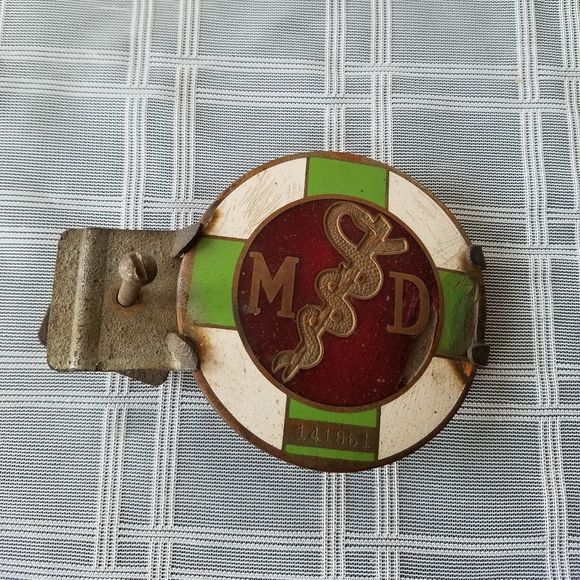 Medical Topper | Other | Antique Md Medical Doctor Enamel Medallion ...